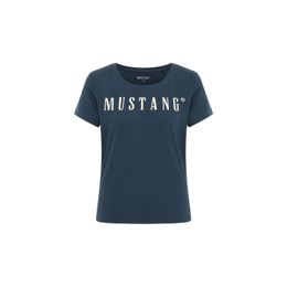 Mustang Damen T-Shirt "T-Shirt Style Alma 1er Pack", blau, Gr. XS, Obermaterial: 100% Baumwolle CO., Shirts