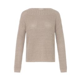 oxmo Damen Strickfleece-Pullover "Strickpullover OXKanna", grau, Gr. XL, Obermaterial: 60% Baumwolle CO. 40% Polyacryl PAN., Pullover