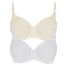 Viania Damen T-Shirt-BH "2er Pack Spacer B&uuml;gel BH Carola", Gr. 80, bunt, Stoff, Obermaterial: 62% Polyamid PA. 27% Polyester PES. 11% Elasthan EL.,