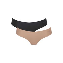 Sloggi Damen String "String Zero Microfiber Hipstring 2.0 2er Pack", Gr. XL, schwarz, Obermaterial: 76% Polyamid PA. 24% Elasthan EL., Unterhosen