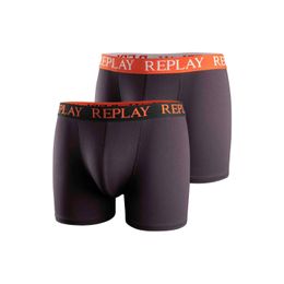 Replay Herren Boxershorts "Boxershort 2er Pack", Gr. XXL, schwarz, Obermaterial: 95% Baumwolle CO. 5% Elasthan EL., Unterhosen