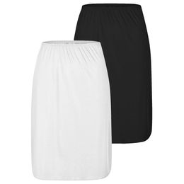 Nina von C. Damen Unterrock "2er Pack Halbrock L&auml;nge 60 cm Elegance", Gr. 48, bunt, Obermaterial: 81% Viskose CV. 19% Polyester PES., R&ouml;cke