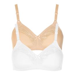 LISCA Damen B&uuml;gelloser BH "2er Pack BH ohne B&uuml;gel Minca", Gr. 95, bunt, Obermaterial: 55% Polyester PES. 35% Polyamid PA. 10% Elasthan EL., BHs