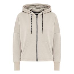 oxmo Damen Sweatjacke "Sweatjacke OXSanice", beige, Gr. M, Obermaterial: 55% Polyester PES. 45% Baumwolle CO., Sweatjacken