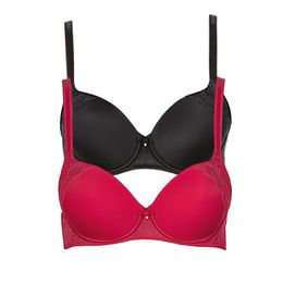 LISCA Damen Schalen-BH "2er Pack Schalen BH Evelyn", Gr. 75, bunt, Obermaterial: 83% Polyamid PA. 17% Elasthan EL., BHs