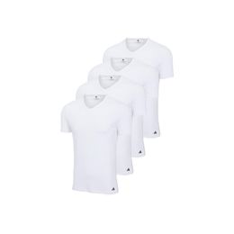 Herren T-Shirt "T-Shirt V-Neck Shirt Active Flex Cotton 4P 4er Pack", wei&szlig;, Gr. L, adidas originals, Obermaterial: 95% Baumwolle CO. 5% Elasthan EL.,
