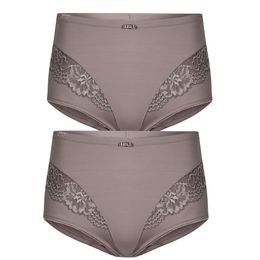 SuSa Damen Miederslip "2er Pack Miederslip London", Gr. 46, lila, Stoff, Obermaterial: 75% Polyamid PA. 25% Elasthan EL., Unterhosen