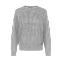 oxmo Damen Strickfleece-Pullover "Strickpullover OXEdna", grau, Gr. XXL, Obermaterial: 100% Polyacryl PAN., Pullover