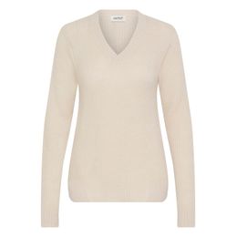 oxmo Damen V-Ausschnitt-Pullover "V-Ausschnitt-Pullover OXFSinvi", wei&szlig;, Gr. M, Obermaterial: 100% Polyacryl PAN., Pullover