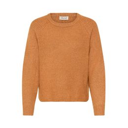 oxmo Damen Strickfleece-Pullover "Strickpullover OXFansi", braun, Gr. XS, Obermaterial: 93% Polyester PES. 5% Wolle mw. 2% Elasthan EL., Pullover