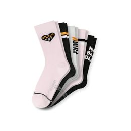 Schiesser Kinder Kurzsocken "Socken Legwear Teens 5er Pack", Gr. 39, pink, Obermaterial: 75% Baumwolle CO. 24% Polyamid PA. 1% Elasthan EL., Socken