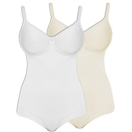 SuSa Damen Body "2er Pack Body mit B&uuml;gel Catania", Gr. 85, bunt, Obermaterial: 60% Polyamid PA. 25% Elasthan EL. 15% Polyester PES., Bodys