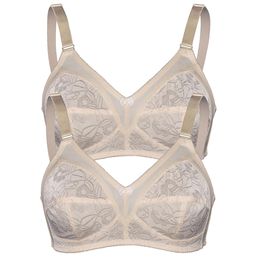Sassa Mode SASSA Damen Soft-BH "2er Pack Soft BH SHINY JACQUARD", Gr. 110, beige, Obermaterial: 50% Polyester PES. 47% Polyamid PA. 3% Elasthan EL., BHs