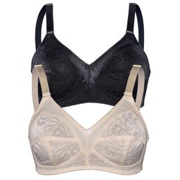 Sassa Mode SASSA Damen Soft-BH "2er Pack Soft BH SHINY JACQUARD", Gr. 85, bunt, Obermaterial: 50% Polyester PES. 47% Polyamid PA. 3% Elasthan EL., BHs