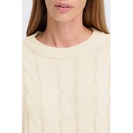 oxmo Damen Strickfleece-Pullover "Strickpullover OXKimni", wei&szlig;, Gr. M, Obermaterial: 50% Polyacryl PAN. 50% Polyester PES., Pullover