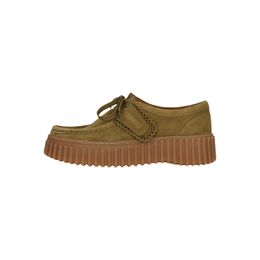 Clarks Damen Mokassin "Torhill Bee", Gr. 39,5, gr&uuml;n, Leder, Schuhe, mit gro&szlig;er, gerippter Au&szlig;ensohle