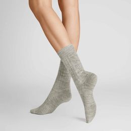 Hudson Damen Socken "Socke Winter Plait", Gr. 39, grau, Obermaterial: 44% Wolle WO. 44% Polyacryl PAN. 10% Polyamid PA. 2% Elasthan EL., Socken