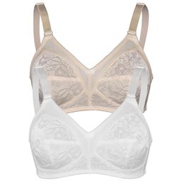 Sassa Mode SASSA Damen Soft-BH "2er Pack Soft BH SHINY JACQUARD", Gr. 80, bunt, Obermaterial: 50% Polyester PES. 47% Polyamid PA. 3% Elasthan EL., BHs