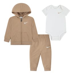 Nike Sportswear Kinder Body & Hose "NKN 3PC BODYSUIT PANT SET"hemp, Gr. 56, Obermaterial: 60% Baumwolle, 40% Polyester, KOB Set-Artikel, f&uuml;r Babys