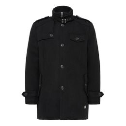 INDICODE Herren Kurzmantel "Kurzmantel IDBrandan", schwarz, Gr. M, Obermaterial: 50% Wolle WO. 50% Polyester PES., M&auml;ntel