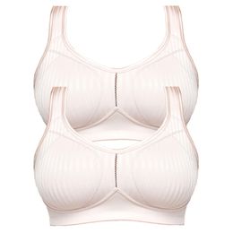 SuSa Damen B&uuml;gelloser BH "2er Pack Entlastungs BH Cremona", Gr. 90, beige, Obermaterial: 76% Polyamid PA. 24% Elasthan EL., BHs