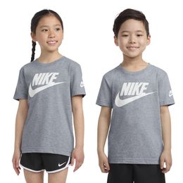 Nike Sportswear M&auml;dchen T-Shirt, grau, Gr. 116, Obermaterial: 60% Baumwolle, 40% Polyester, Shirts, f&uuml;r Kinder, aus Baumwolle und Polyester,