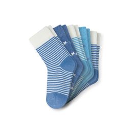 Schiesser M&auml;dchen Kurzsocken "Socken Legwear Kids 5er Pack", Gr. 23, blau, Obermaterial: 75% Baumwolle CO. 24% Polyamid PA. 1% Elasthan EL., Socken