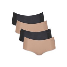 Sloggi Damen Panty "Panty Zero Microfiber Shorts 2.0 4er Pack", Gr. M, schwarz, Obermaterial: 76% Polyamid PA. 24% Elasthan EL., Unterhosen