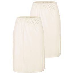 Nina von C. Damen Unterrock "2er Pack Halbrock L&auml;nge 60 cm Elegance", Gr. 44, beige, Obermaterial: 81% Viskose CV. 19% Polyester PES., R&ouml;cke