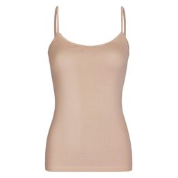 Nina von C. Damen Achseltop "Damen Spaghettitop Pure", Gr. 38, beige, Obermaterial: 52% Viskose CV. 40% Modal CMD. 8% Elasthan EL., Unterhemden
