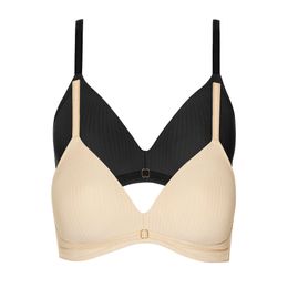 LISCA Damen Schalen-BH "2er Pack Schalen BH ohne B&uuml;gel Laura", Gr. 85, bunt, Stoff, Obermaterial: 75% Polyamid PA. 25% Elasthan EL., BHs
