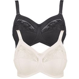 Anita Damen Entlastungs-BH "2er Pack Komfort BH ohne B&uuml;gel Safina", Gr. 95, bunt, Obermaterial: 50% Polyamid PA. 25% Polyester PES. 10% Elasthan EL.