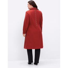 Damen Wintermantel, rot, Gr. 52, sheego by Joe Browns, gemustert, 85% Polyester, 15% Viskose, M&auml;ntel