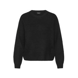 oxmo Damen Strickfleece-Pullover "Strickpullover OXFansi", schwarz, Gr. S, Obermaterial: 93% Polyester PES. 5% Wolle mw. 2% Elasthan EL., Pullover