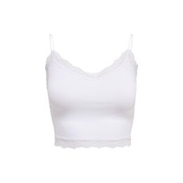 Only Damen T-Shirt "T-Shirt ONLVICKY LACE SEAMLESS CROPPED TOP 1er Pack", wei&szlig;, Gr. XS, Obermaterial: 92% Polyamid PA. 8% Elasthan EL., Shirts