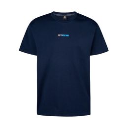 PETROL INDUSTRIES T-Shirt 'Palmsview' Herren Gr&ouml;&szlig;e XXL neonblau / dunkelblau / koralle
