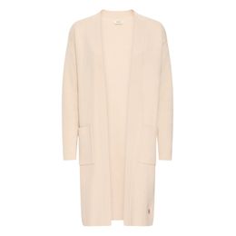 oxmo Damen Strickjacke "Strickjacke OXFina", beige, Gr. XXL, Obermaterial: 70% Baumwolle CO recyc.. 30% Polyester Pol. recyc.., Strickjacken