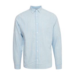 INDICODE Herren Langarmhemd "Langarmhemd IDHanko", blau, Gr. XL, gestreift, Obermaterial: 55% Leinen LI. 45% Baumwolle CO., Hemden