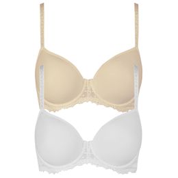 Nina von C. Damen T-Shirt-BH "2er Pack Spacer BH mit B&uuml;gel Millefleurs", Gr. 85, bunt, Obermaterial: 85% Polyamid PA. 15% Elasthan EL., BHs