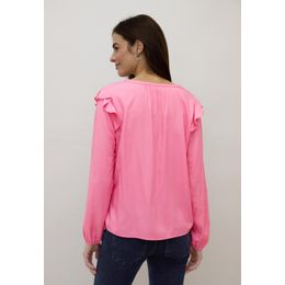 Damen Langarmbluse, pink, Gr. 44, STREET ONE STUDIO, unifarben, Stoff, 100% Viskose, Blusen, aus softer Viskose