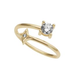 Firetti Damen Goldring "Schmuck Geschenk Gold 333 Stern", 19, Gelbgold 333, 1,2mm, gold, Gelbgold 333, Fingerringe, mit Zirkonia (synth.)