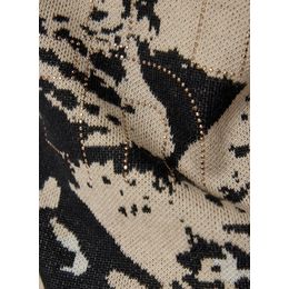 Rabe Damen Strickpullover, beige, Gr. 42, Jacquardmuster, animal-print, Strick, Obermaterial: 50% Baumwolle, 50% Polyacryl, Pullover, mit
