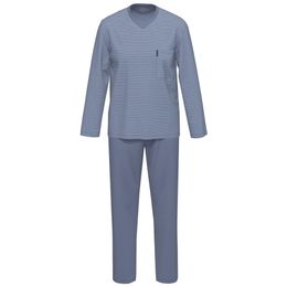 Ammann Herren Schlafanzug "Schlafanzug lang Men / Nightwear", Gr. 52, blau, Obermaterial: 100% Baumwolle CO., Homewear-Sets