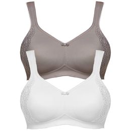 SuSa Damen Minimizer-BH "2er Pack Minimizer BH ohne B&uuml;gel London", Gr. 80, bunt, Stoff, Obermaterial: 76% Polyamid PA. 24% Elasthan EL., BHs