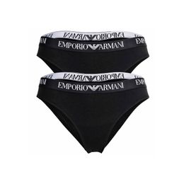 Emporio Armani Damen Slip "Slip ESSENTIAL COTTON 2er Pack", Gr. L, schwarz, Obermaterial: 95% Baumwolle CO. 5% Elasthan EL., Unterhosen