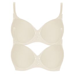 Viania Damen T-Shirt-BH "2er Pack Spacer B&uuml;gel BH Carola", Gr. 90, beige, Stoff, Obermaterial: 62% Polyamid PA. 27% Polyester PES. 11% Elasthan EL.,