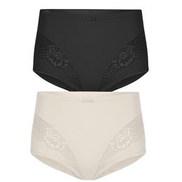 SuSa Damen Miederslip "2er Pack Miederslip London", Gr. 48, bunt, Stoff, Obermaterial: 75% Polyamid PA. 25% Elasthan EL., Unterhosen