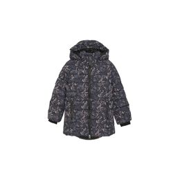 Color Kids M&auml;dchen Steppmantel "Steppjacke COJacket - Quilt - Long - AOP", schwarz, Gr. 152, Obermaterial: 100% Polyester PES., Jacken