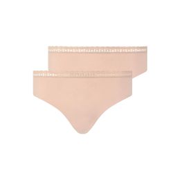 Chantelle Damen Slip "Slip Slip Cozy Chic 2P 2er Pack", Gr. S, beige, Obermaterial: 80% Modal CMD. 20% Elasthan EL., Unterhosen