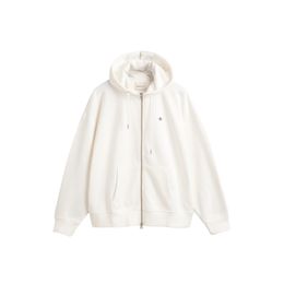Gant Damen Sweatshirt "Sweatjacke SHIELD ZIP HOODIE", wei&szlig;, Gr. L, Obermaterial: 87% Baumwolle CO. 13% Polyester PES., Sweatshirts